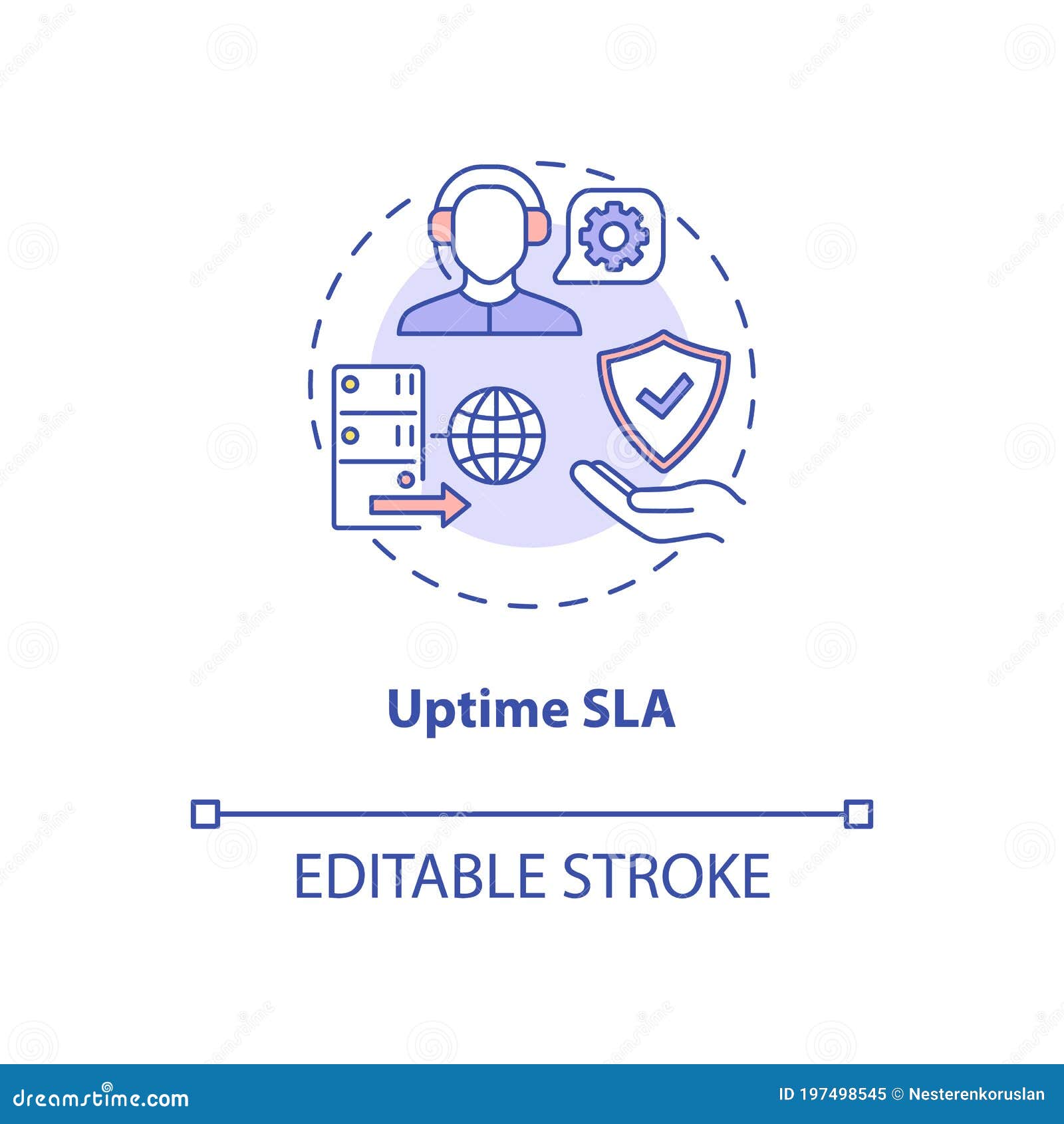 Uptime Icon With Outline Style Isolated On White Background. Vector ... Uptime Icon With Outline Style Isolated On White Background. Vector ...