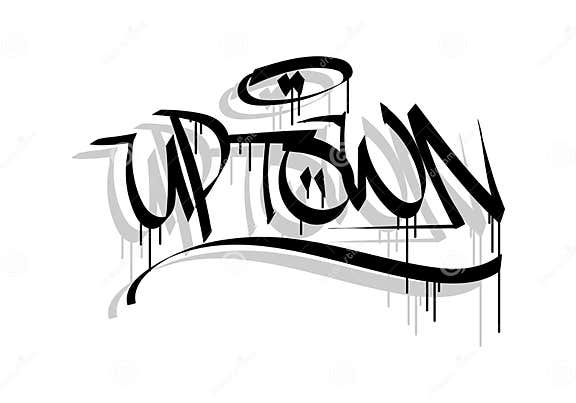 Basic RGB UPTOWN Word Graffiti Tag Style Stock Vector - Illustration of ...