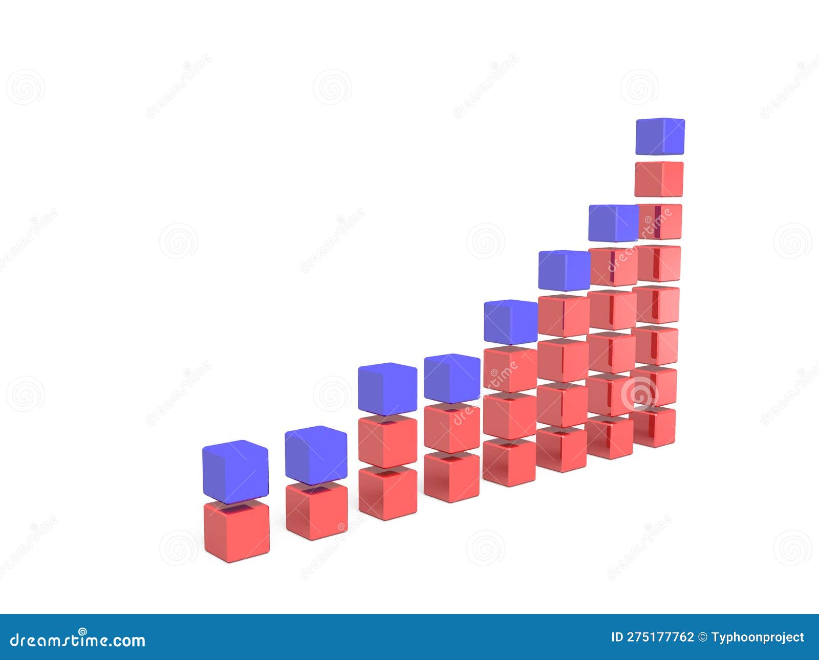 Uptrend Bar Chart Made of Building Blocks. Abstract Concept ...