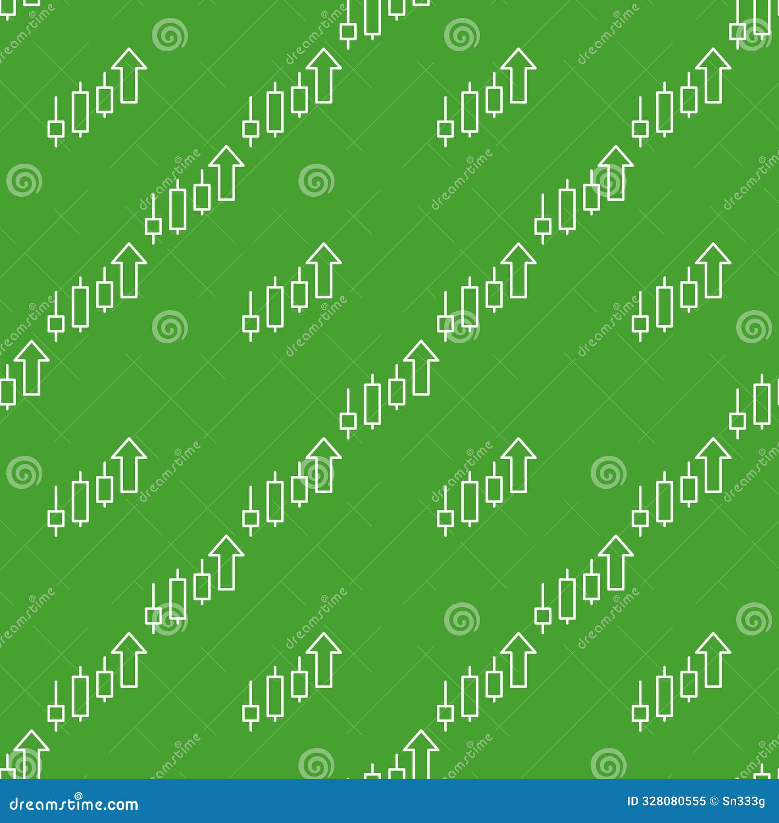 Uptrend Candlestick Chart Vector Seamless Pattern in Outline Style ...