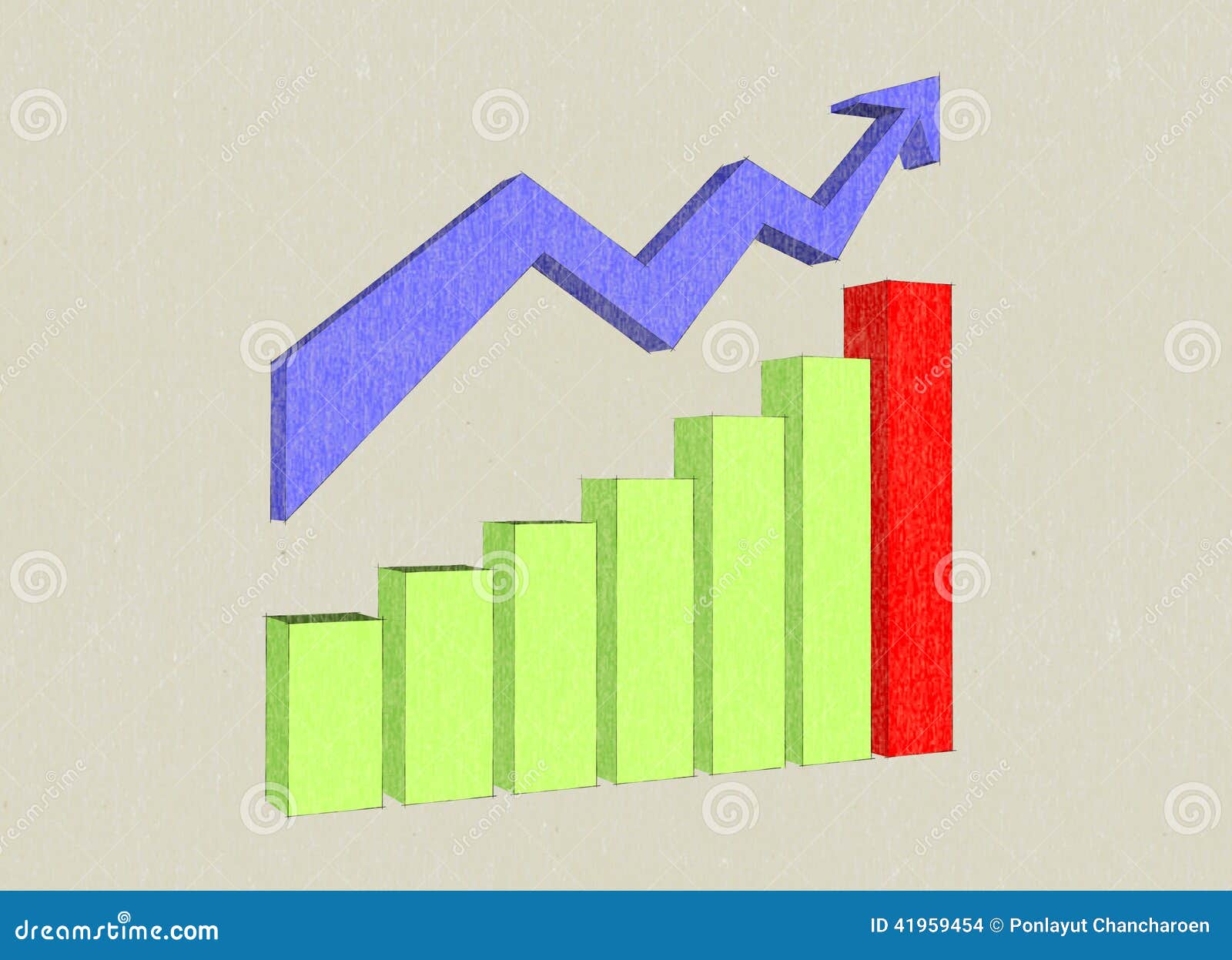 Uptrend Chart Graph Present on Paper Stock Vector - Illustration of ...