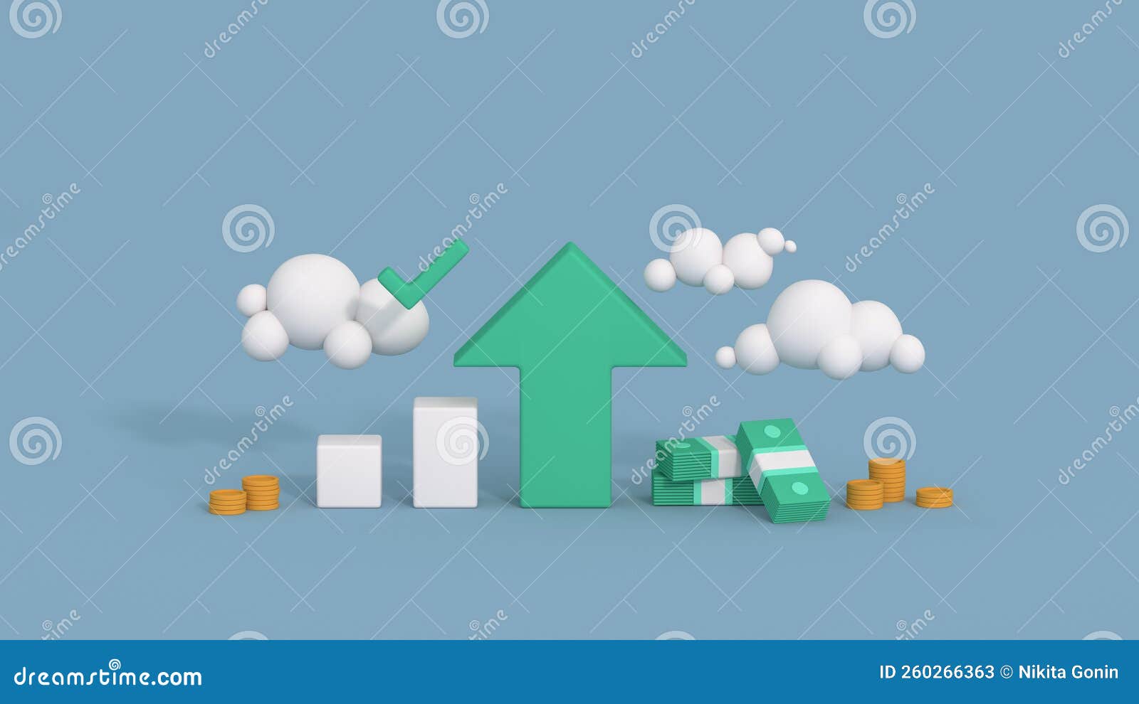 Uptrend Chart Showing Positive Statistics 3D Render Illustration Stock ...