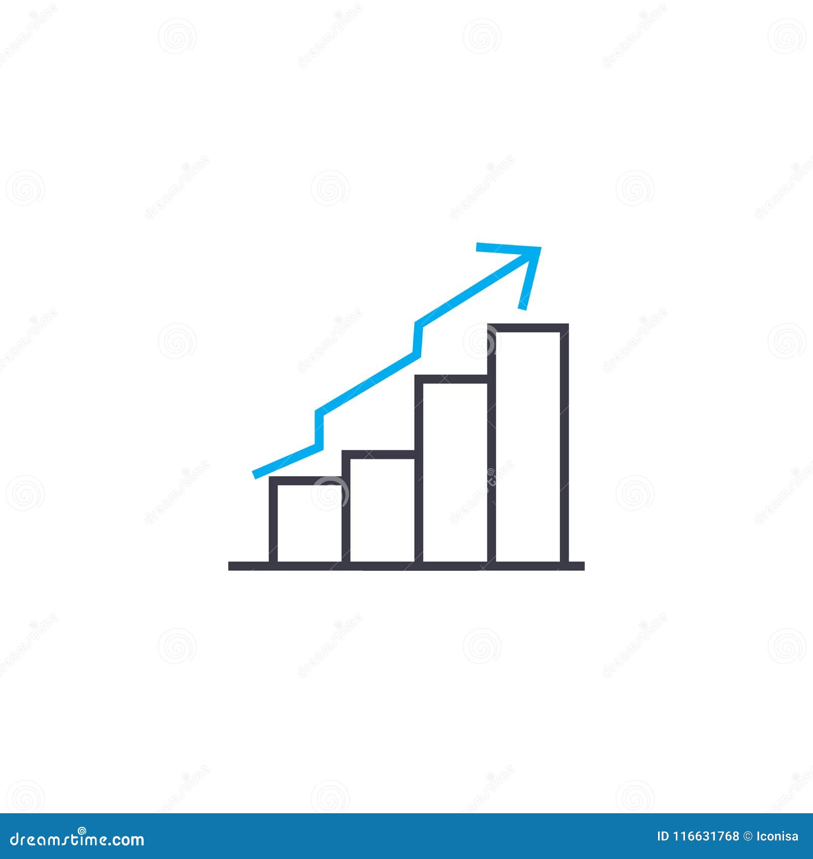 Uptrend Chart Vector Thin Line Stroke Icon. Uptrend Chart Outline ...