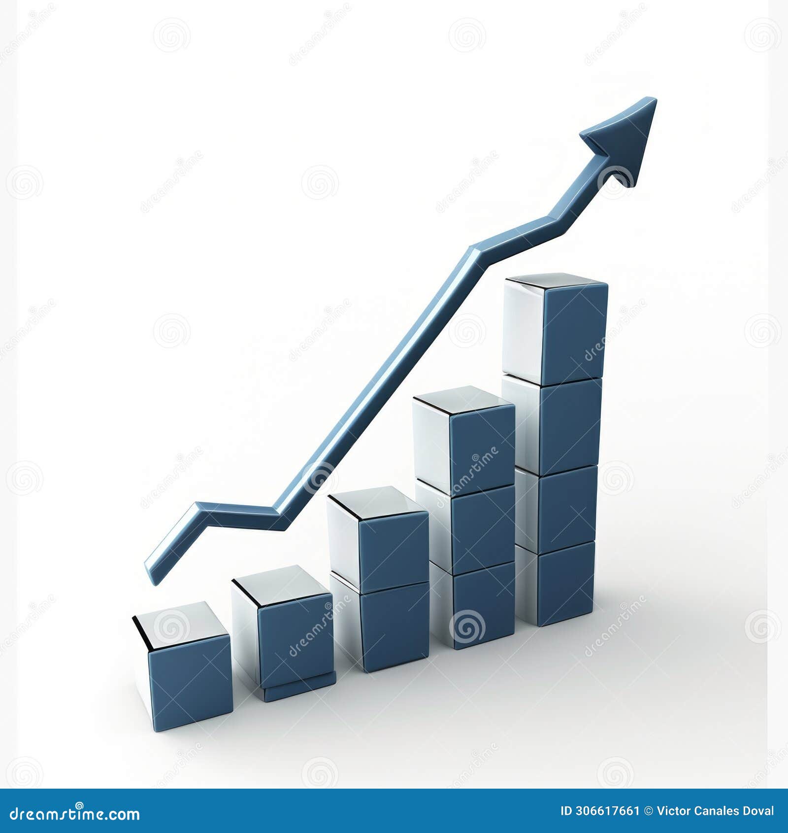 Uptrend Line Arrows Go Up with Bar Chart in Flat Icon Design on White ...