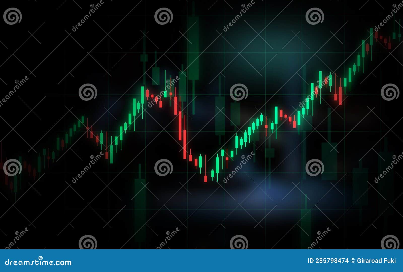 Uptrend Line Candlestick Graph. Financial Diagrams Stock Illustration ...