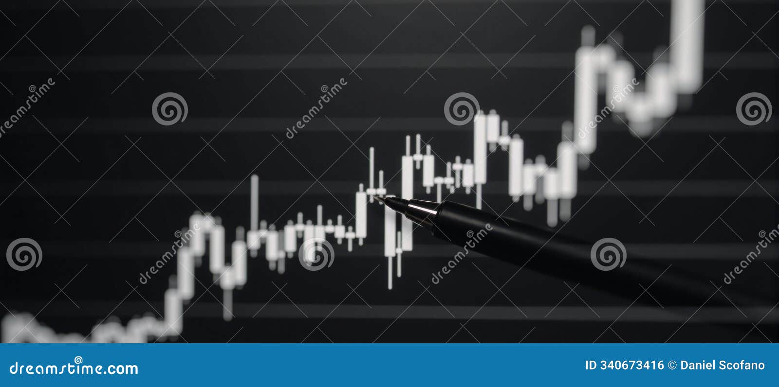 Uptrend Line Graph Candlesticks Displayed on an Abstract Finance Chart ...