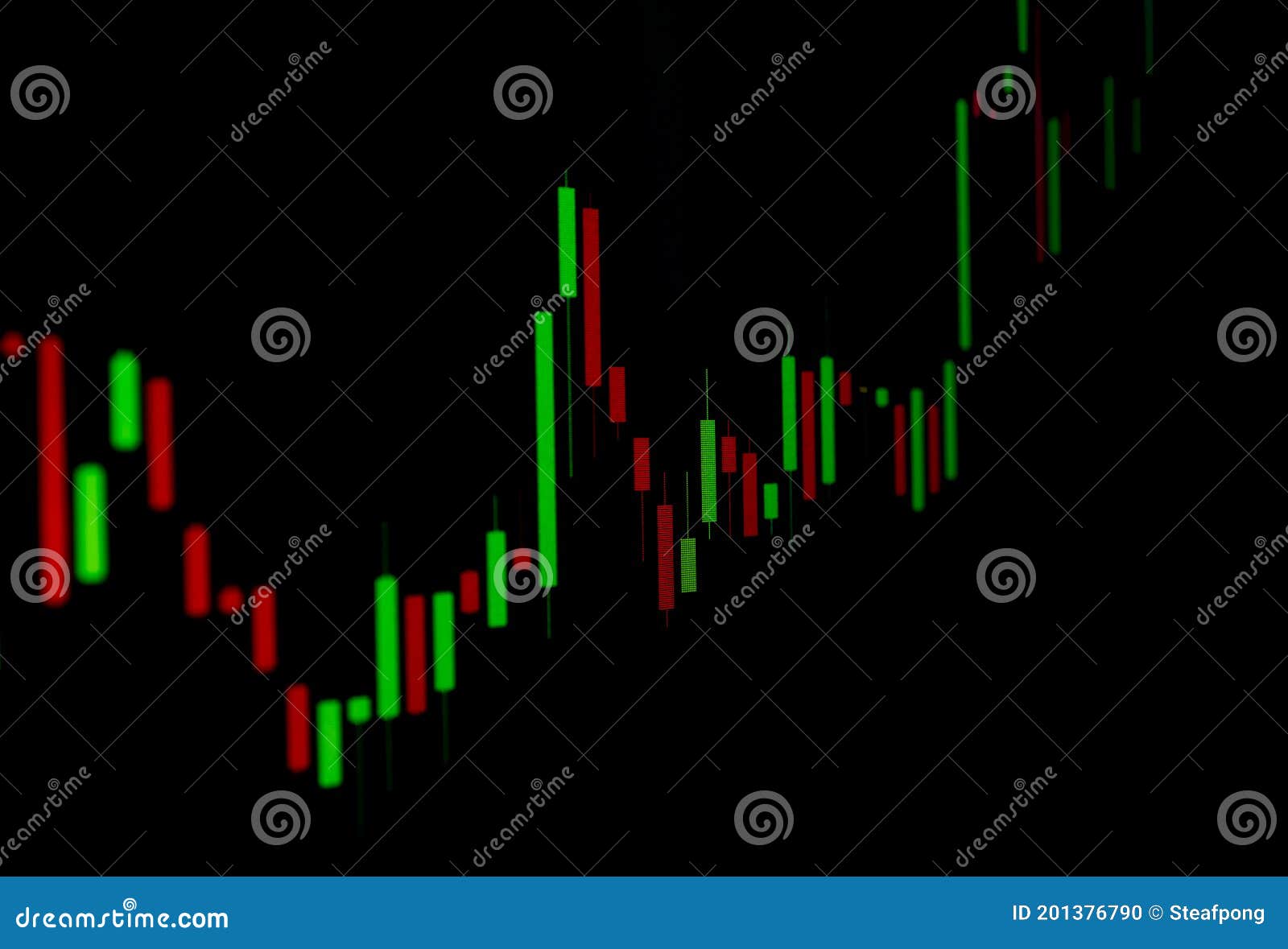 Uptrend Stock Chart or Forex Chart on Black Background Stock ...