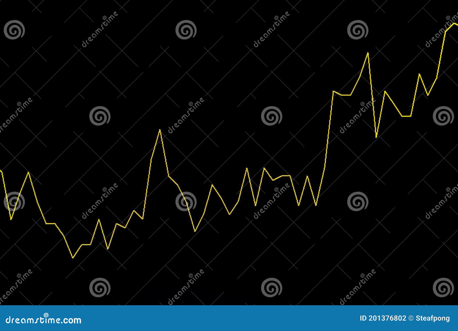 Uptrend Yellow Stock Chart or Forex Chart on Black Background Stock ...