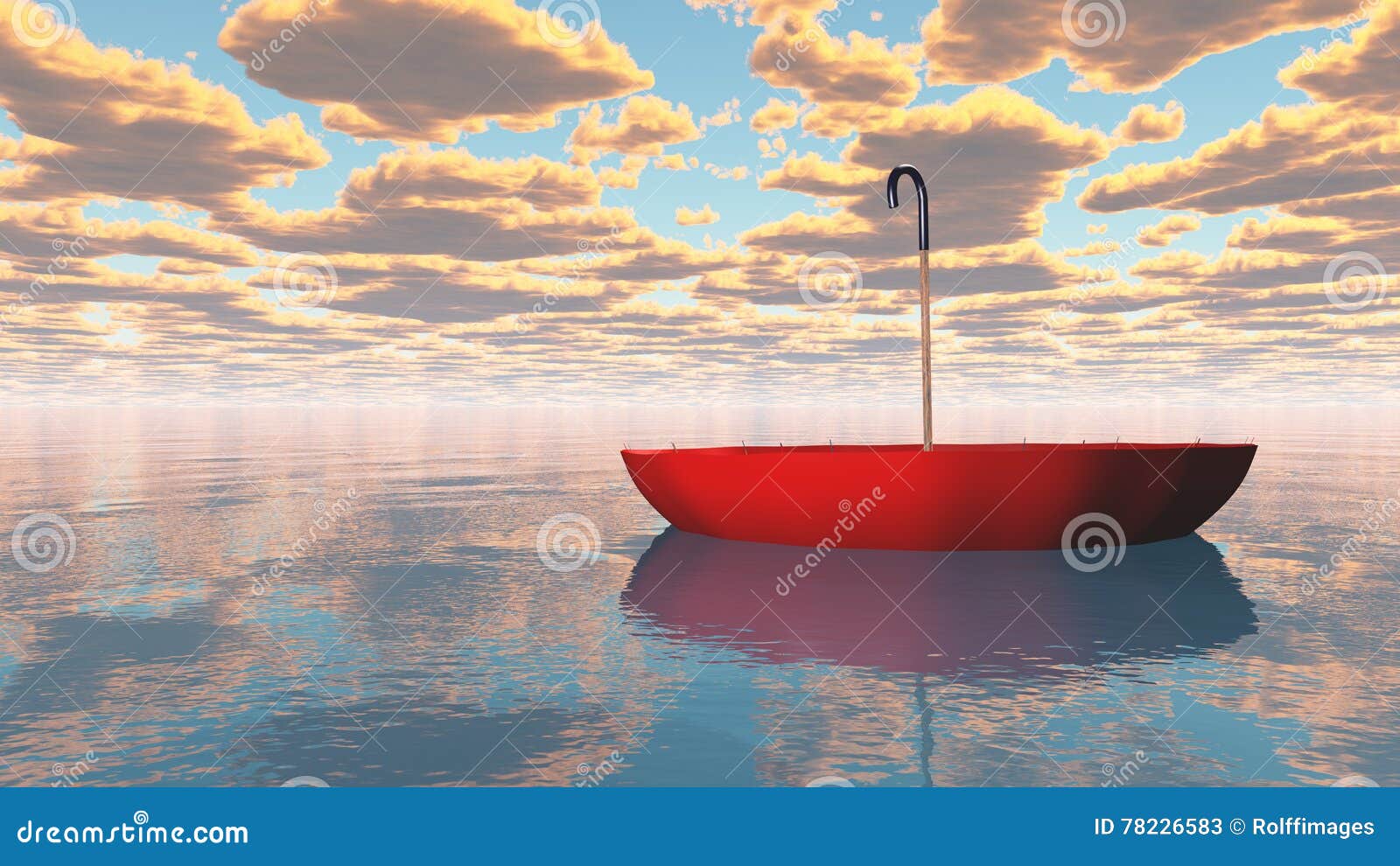 Upturned Umbrella Floating On Water Surface Royalty-Free Stock ...