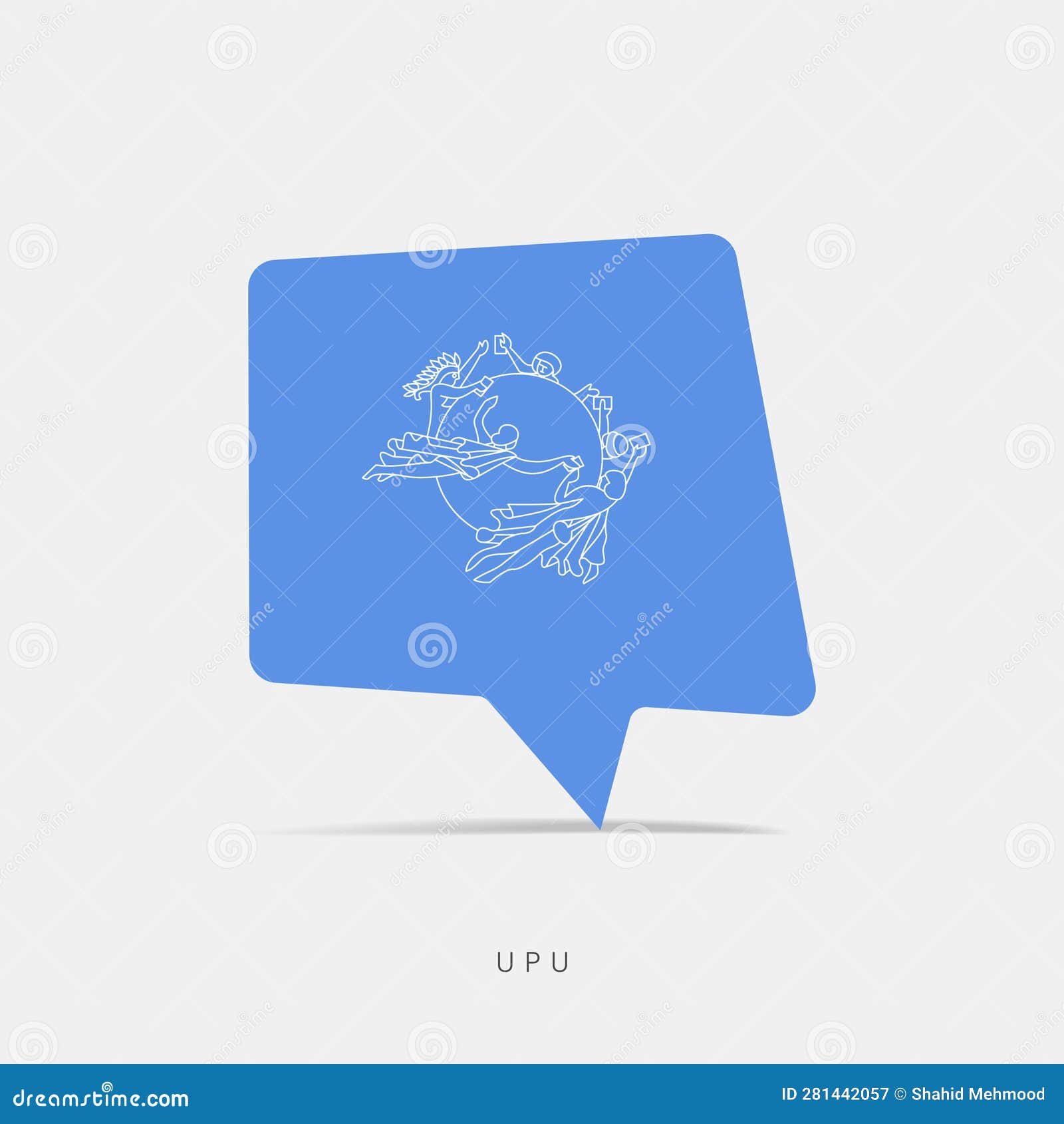 UPU flag bubble chat icon editorial photography. Illustration of icon ...