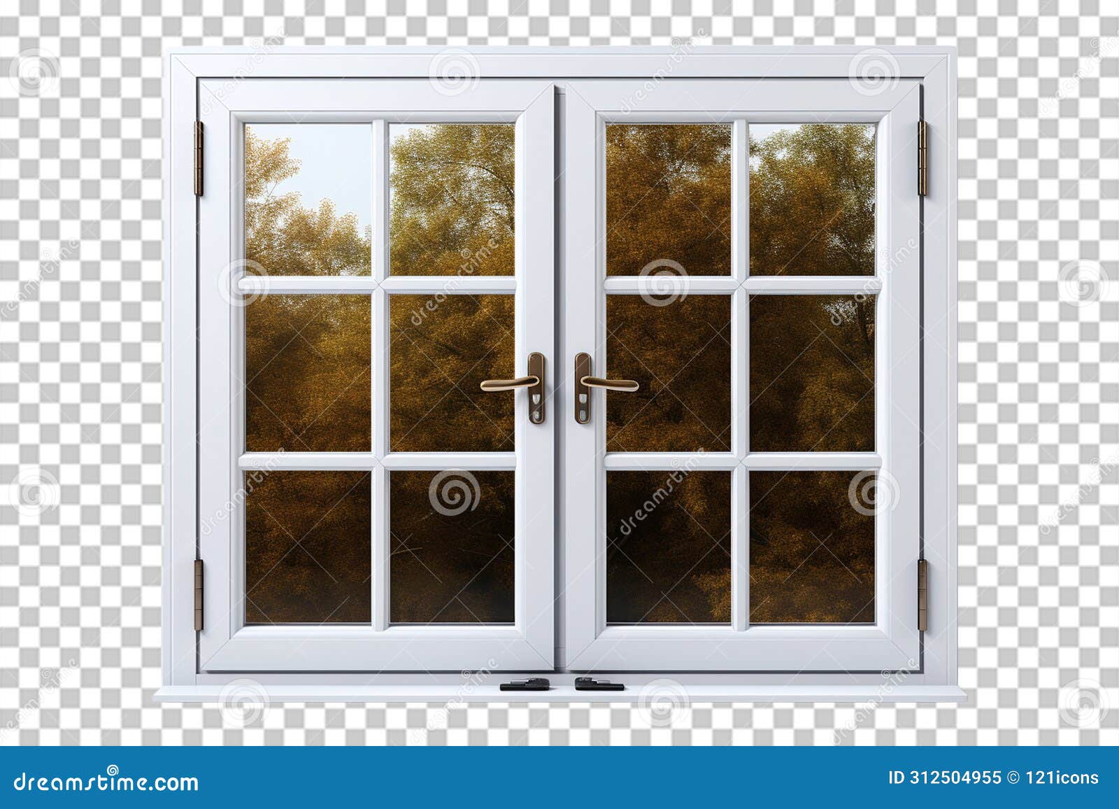 Upvc Casement Windows on Transparent Background Stock Illustration ...