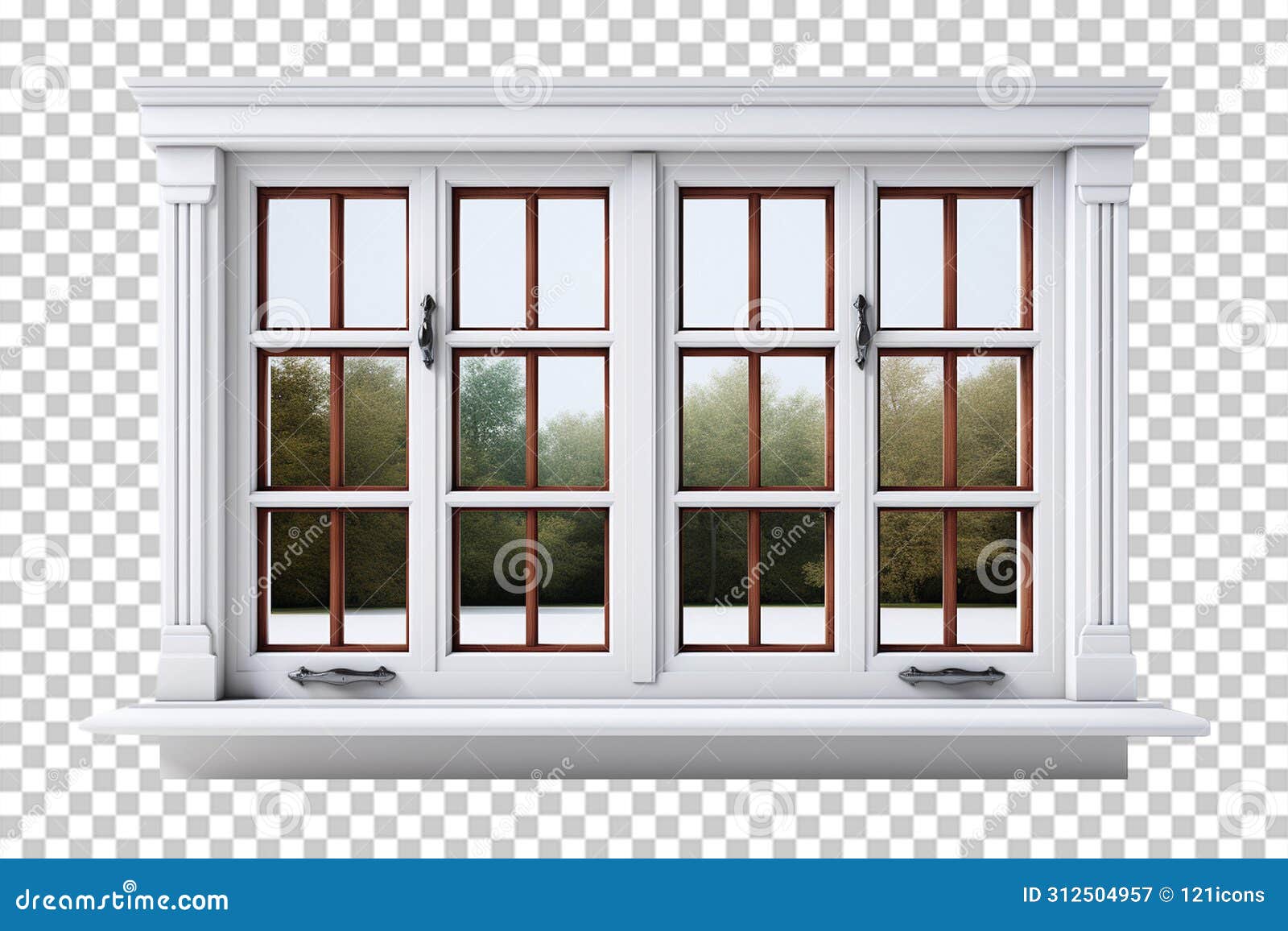 Upvc Combination Windows on Transparent Background Stock Illustration ...