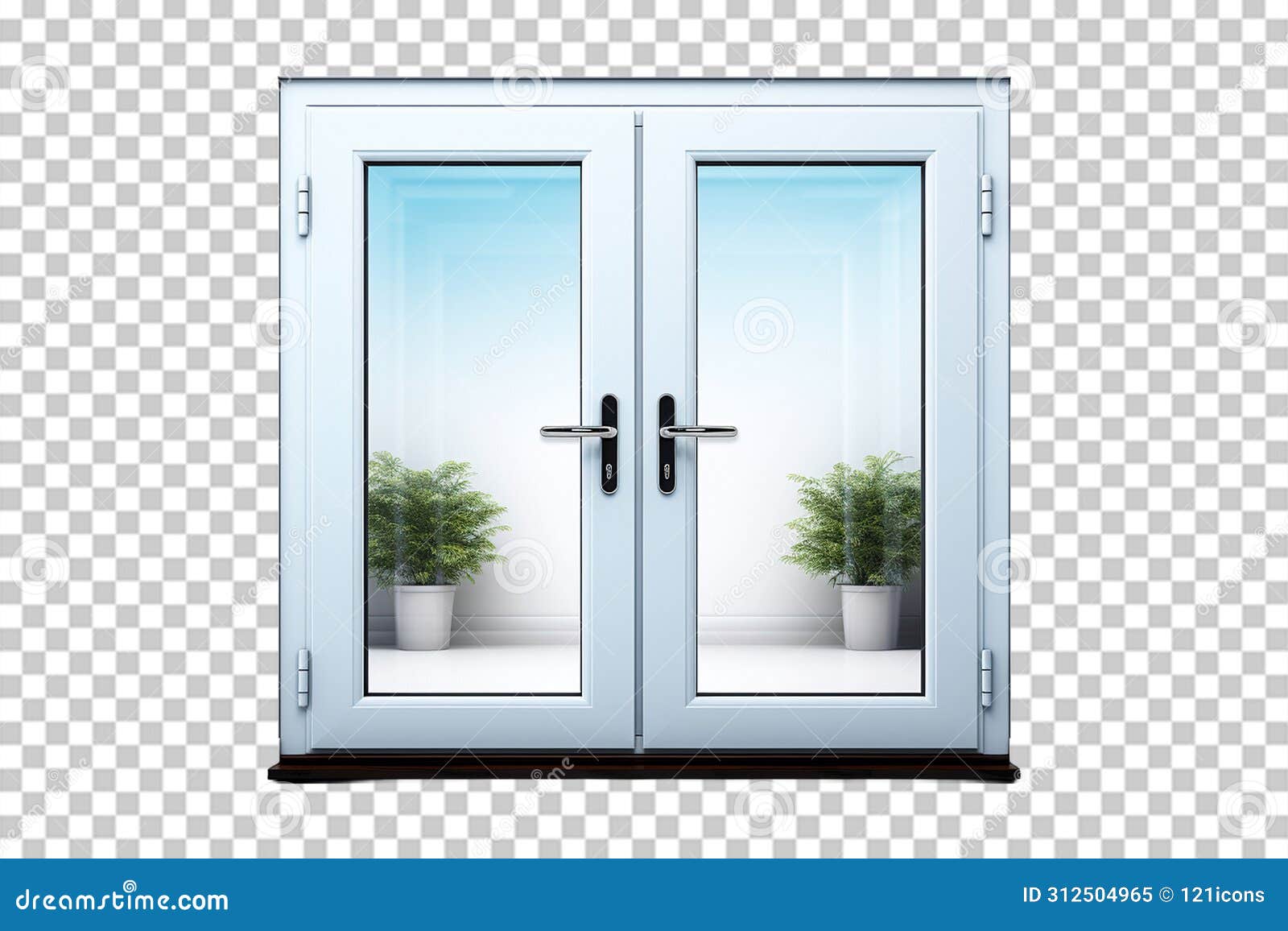 Upvc Fixed Door on Transparent Background Stock Illustration ...