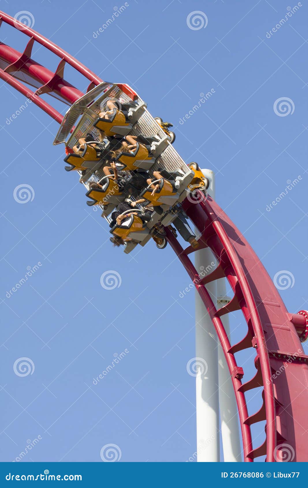 Upward Roller Coaster Car Fun Stock Photo - Image of rollercoaster ...