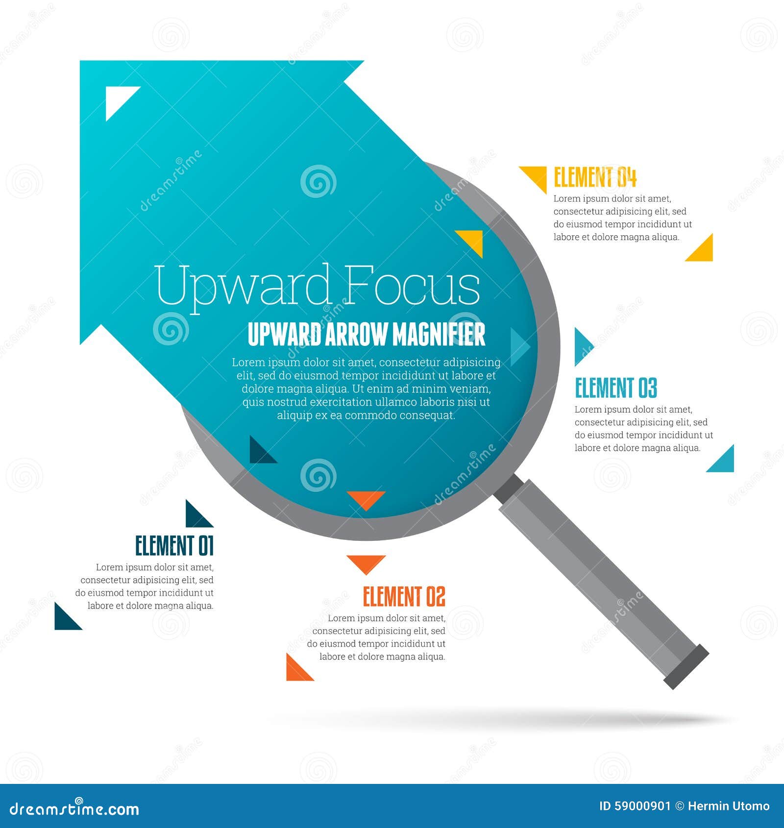 Upward Arrow Magnifier Infographic Stock Vector - Illustration of arrow ...