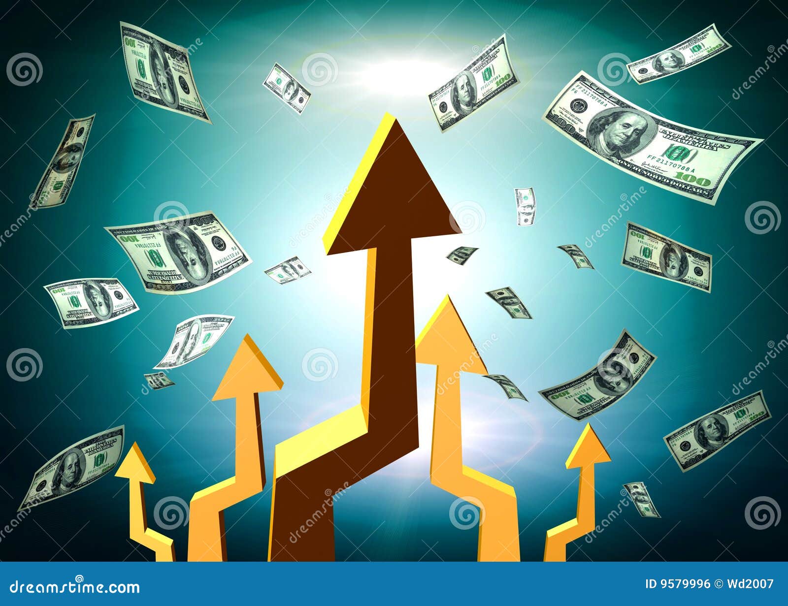 Upward Arrows for Profit Symbol Stock Illustration - Illustration of ...