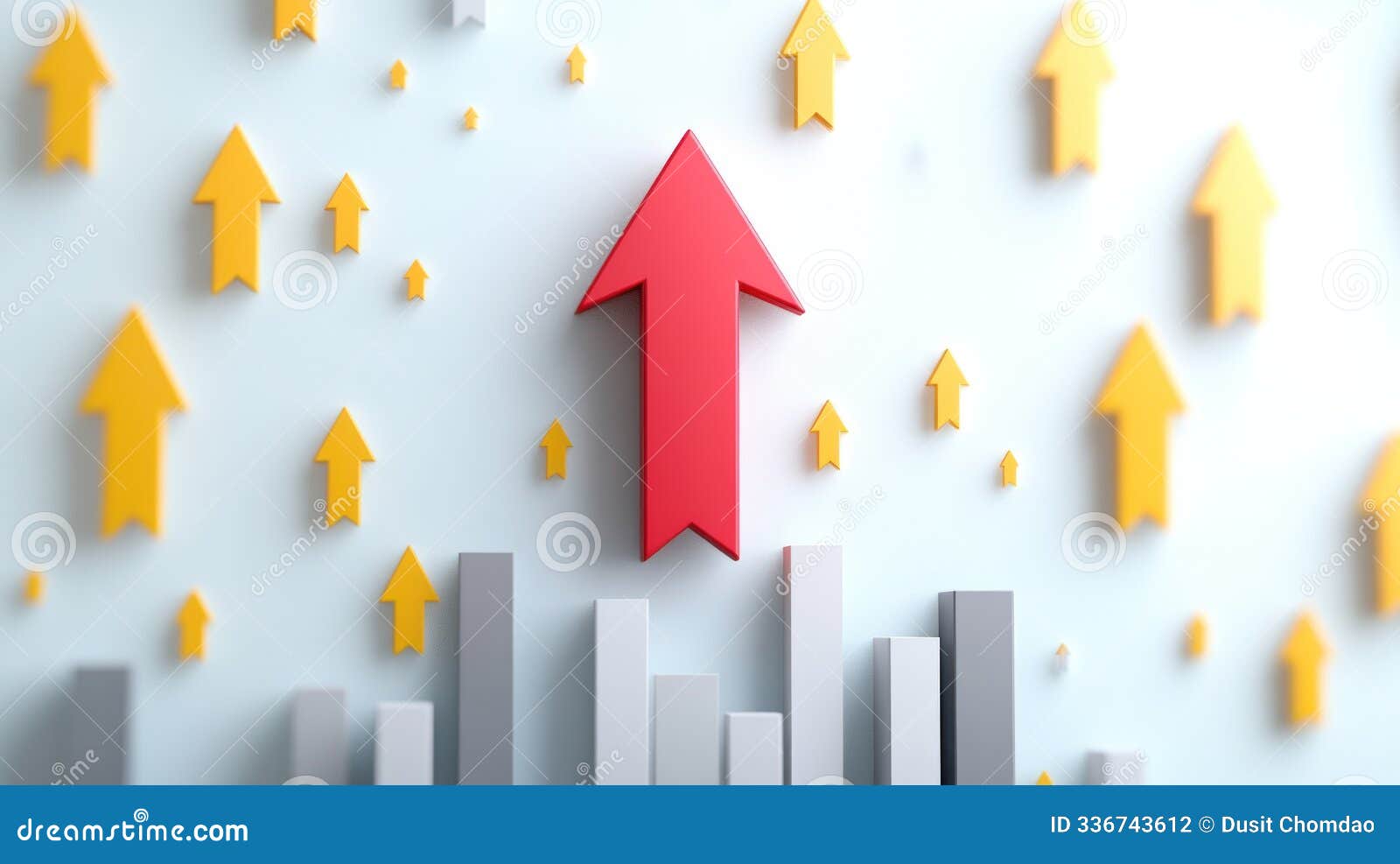 Upward Arrows Symbolize Growth and Progress, with Striking Red Arrow ...