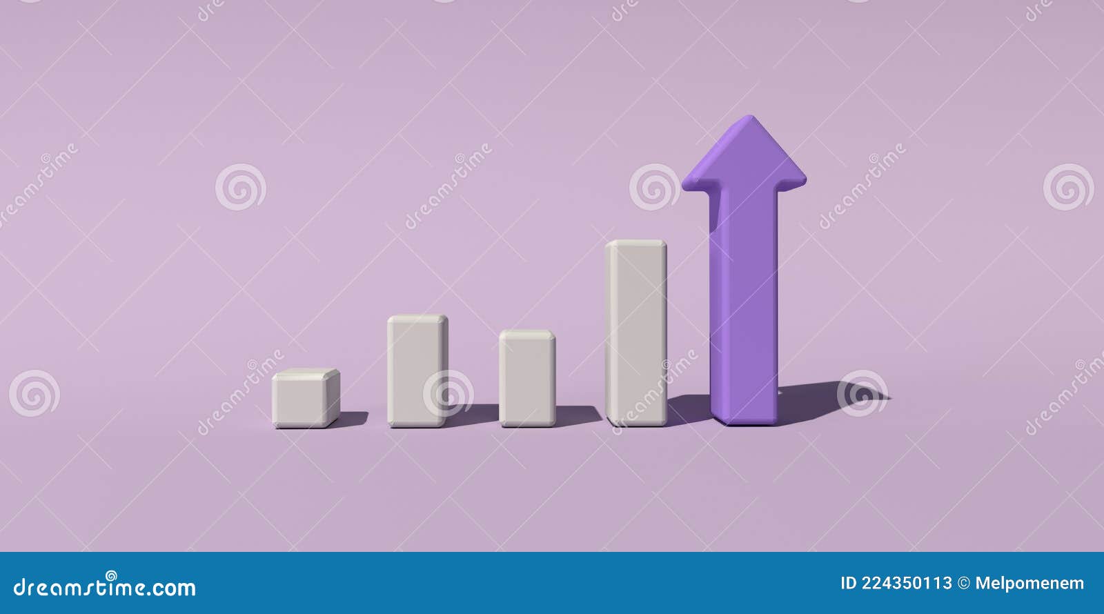 Upward bar graph and arrow stock illustration. Illustration of finance ...