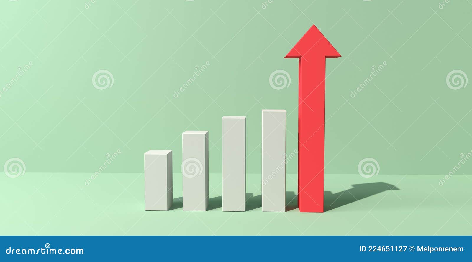 Upward bar graph and arrow stock illustration. Illustration of minimal ...