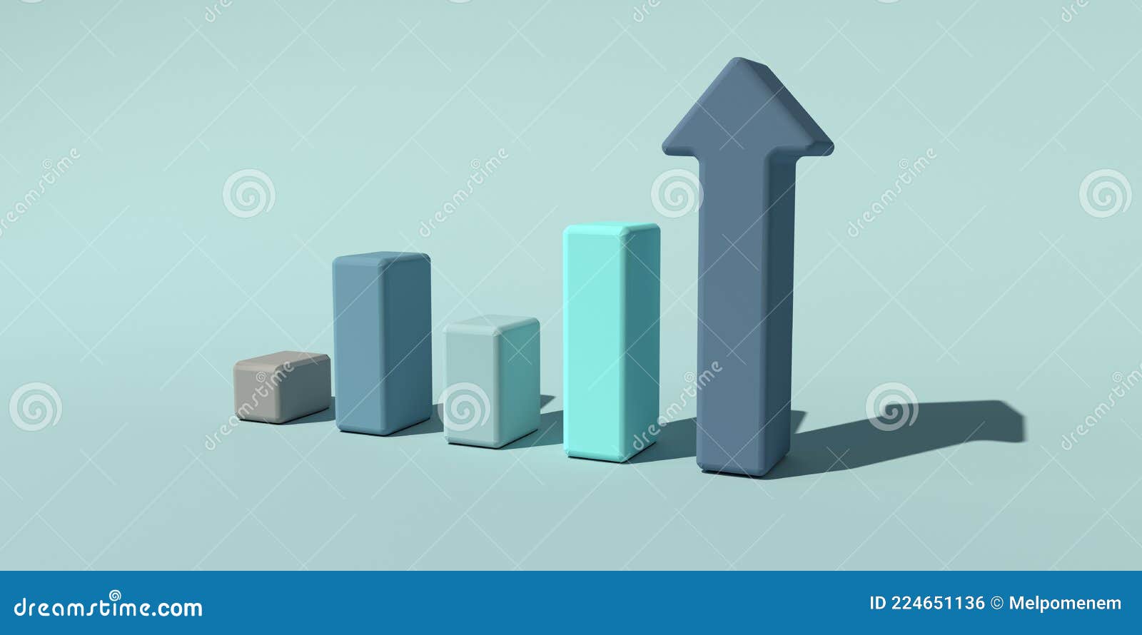 Upward bar graph and arrow stock illustration. Illustration of winner ...