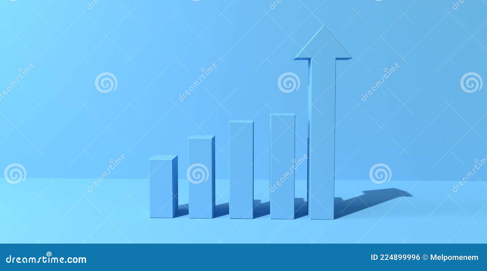Upward bar graph and arrow stock illustration. Illustration of minimal ...