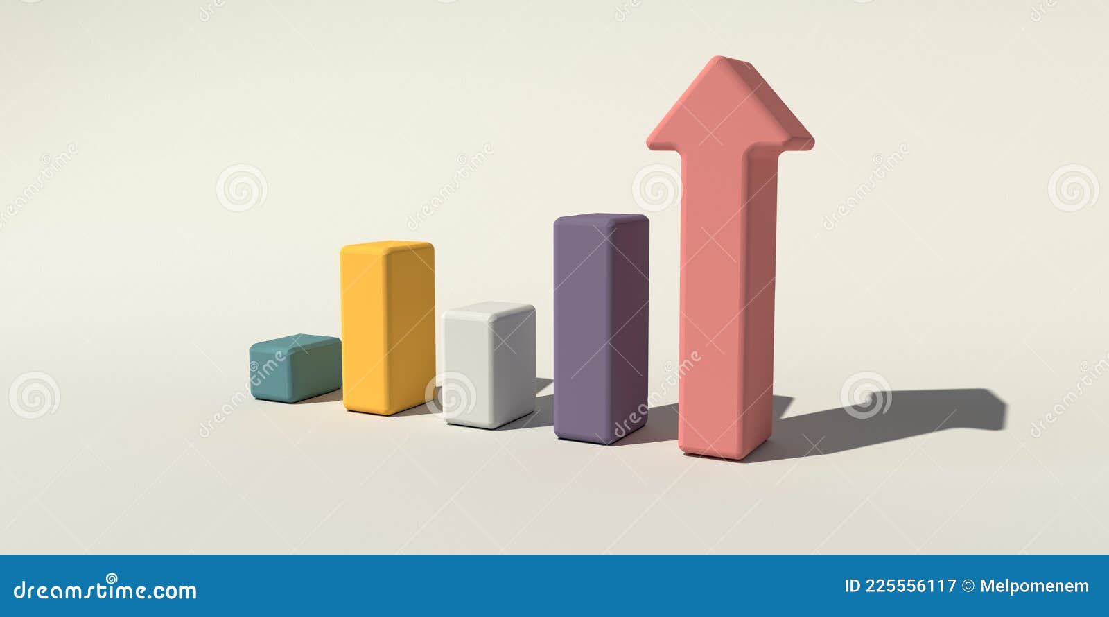Upward bar graph and arrow stock illustration. Illustration of profit ...