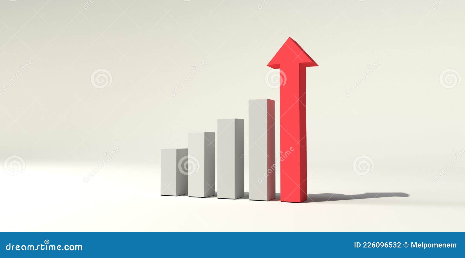 Upward bar graph and arrow stock illustration. Illustration of modern ...