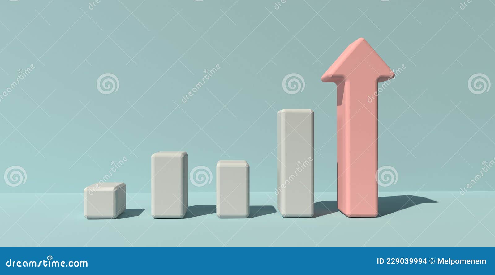 Upward bar graph and arrow stock illustration. Illustration of finance ...