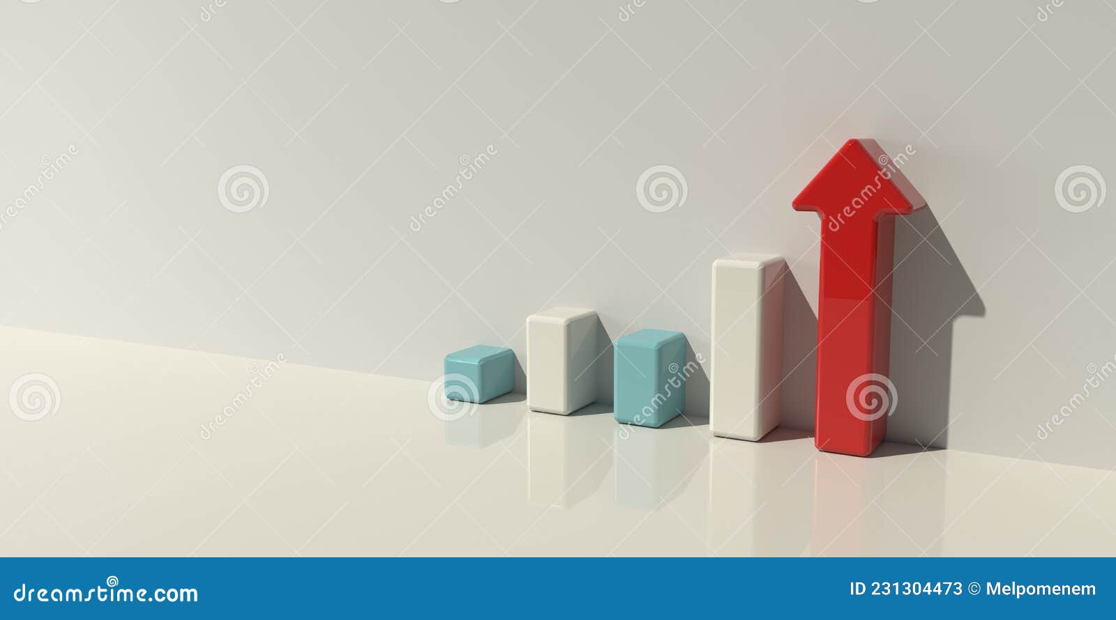 Upward bar graph and arrow stock illustration. Illustration of ...