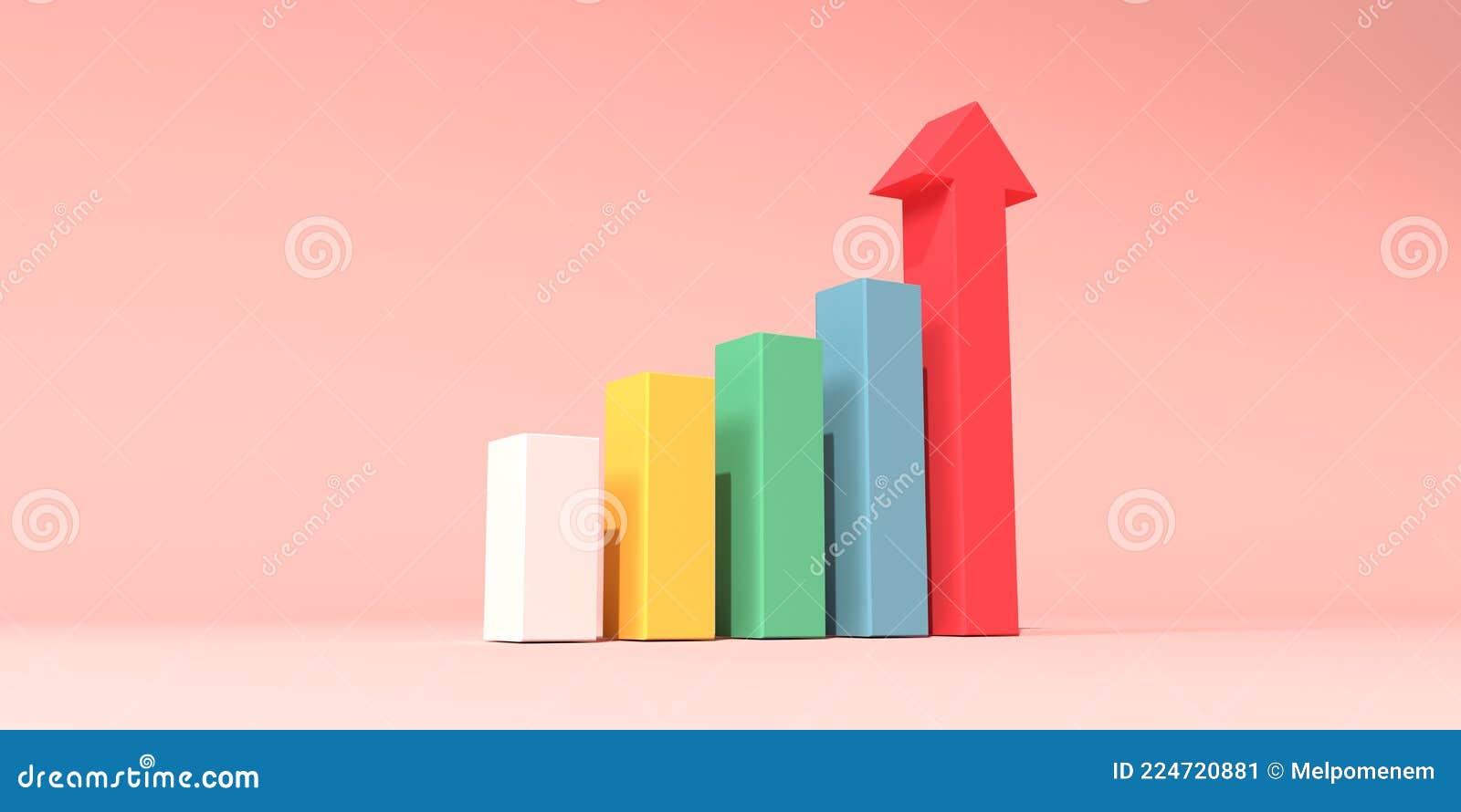 Upward bar graph and arrow stock illustration. Illustration of ...