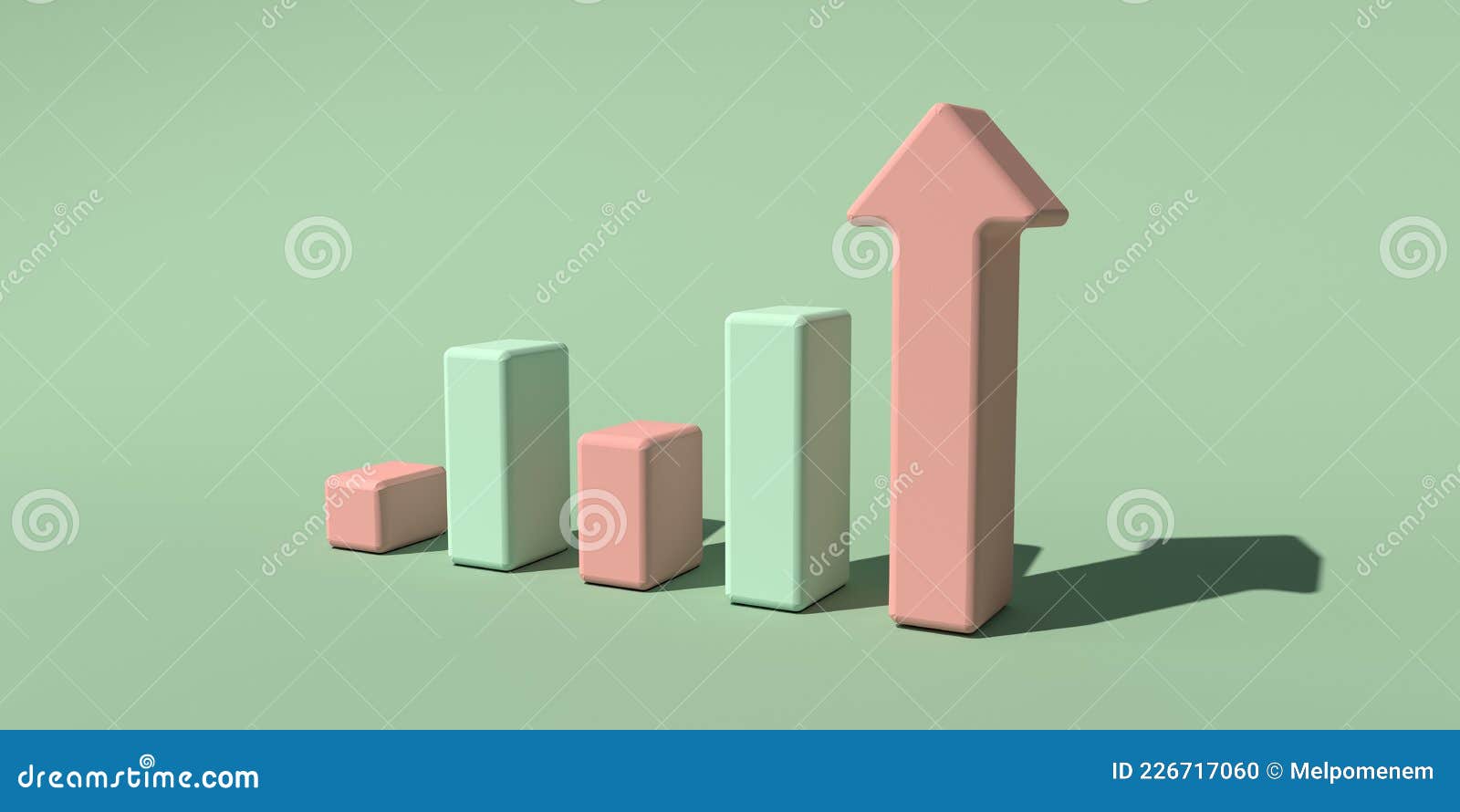 Upward bar graph and arrow stock illustration. Illustration of ...