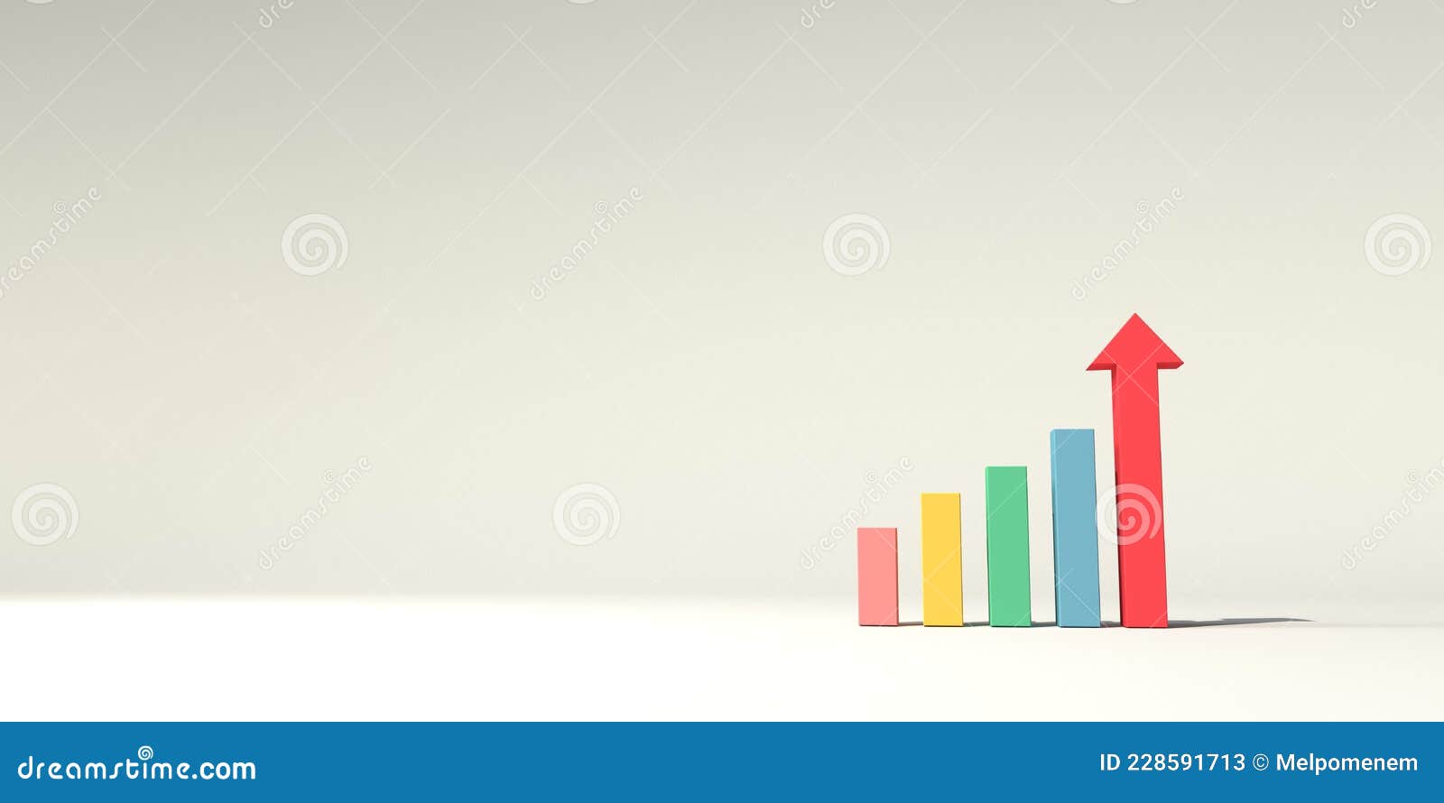 Upward bar graph and arrow stock illustration. Illustration of growth ...