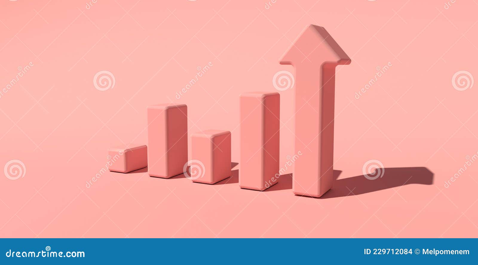 Upward bar graph and arrow stock illustration. Illustration of chart ...