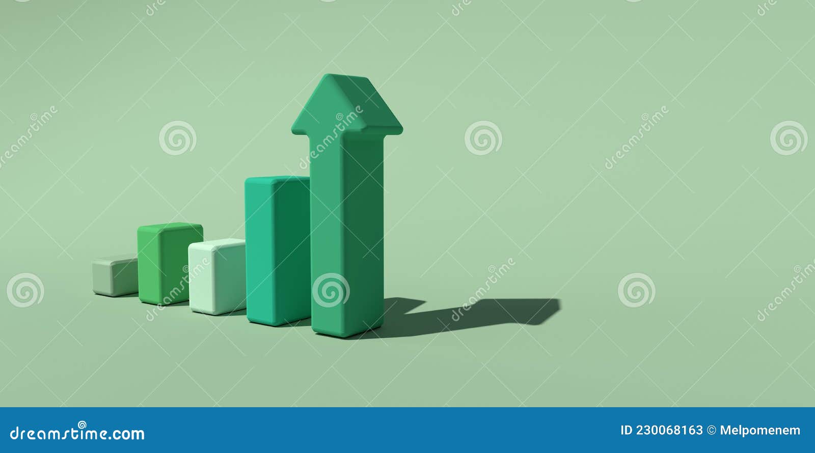 Upward bar graph and arrow stock illustration. Illustration of ...