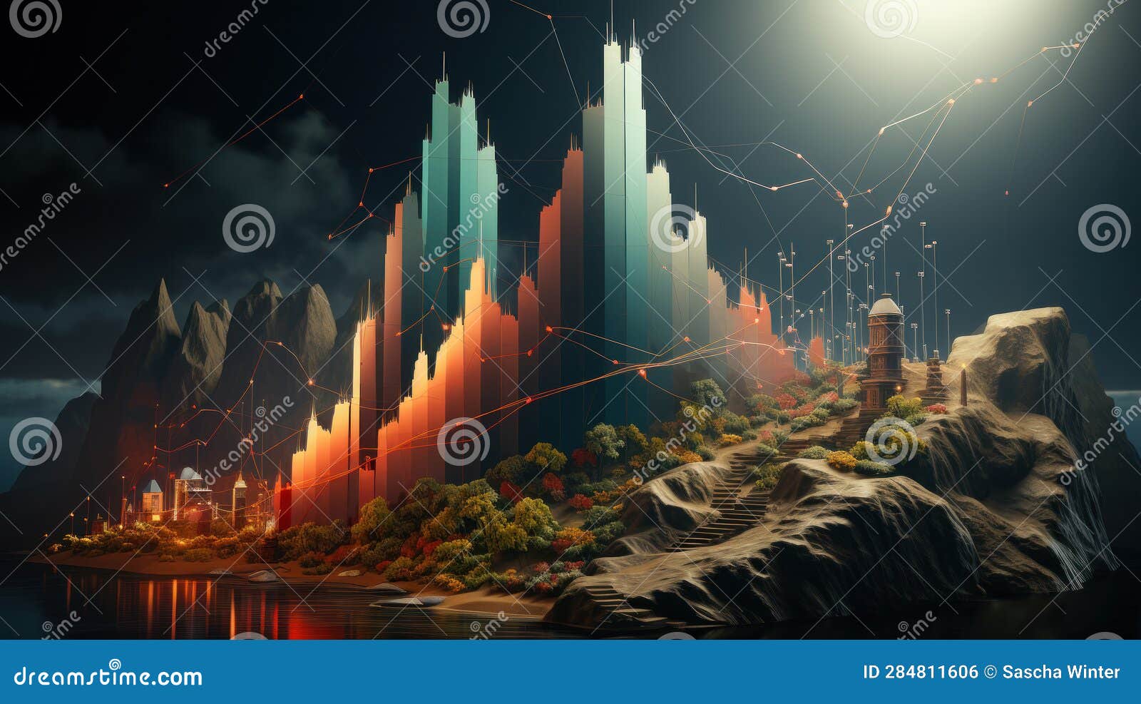 Upward Bound: a Simple Example of a Rising Graph Stock Illustration ...