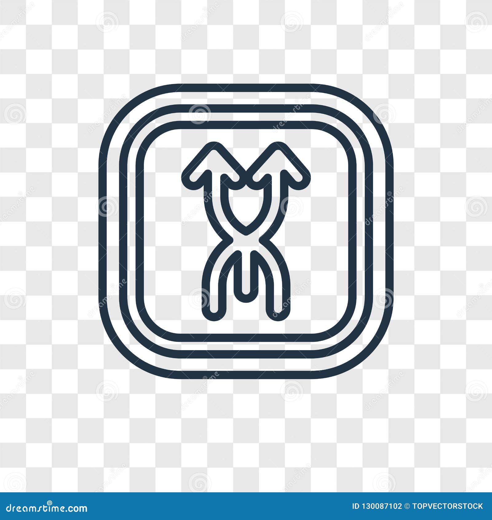 Upward Concept Vector Linear Icon Isolated on Transparent Background ...