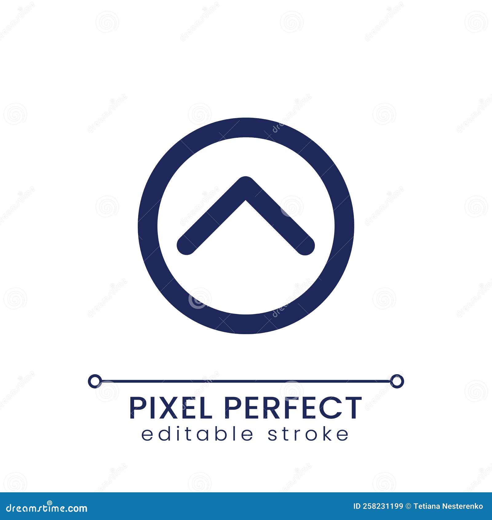Upward Direction Arrow Pixel Perfect Linear Ui Icon Stock Vector ...