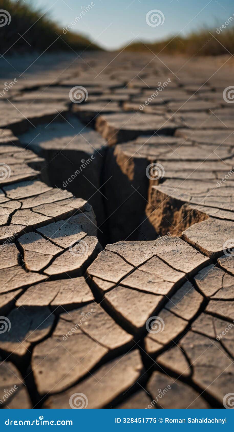 Upward Fissures on the Ground Surface Stock Image - Image of cracks ...