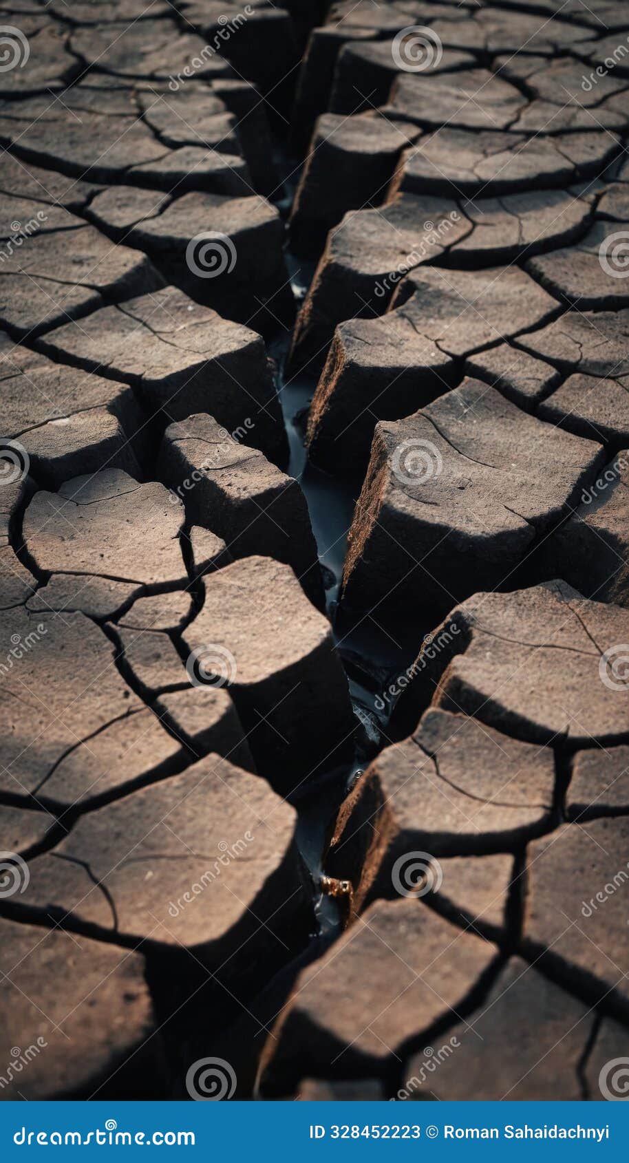 Upward Fissures on the Ground Surface Stock Image - Image of fissures ...