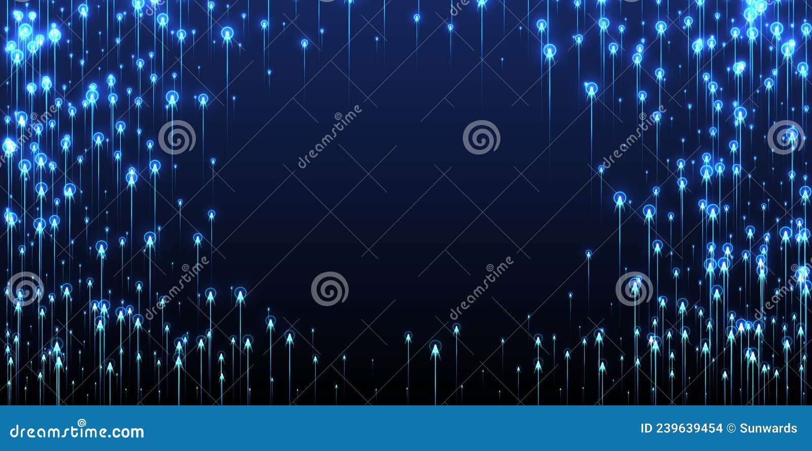 Upward Glowing Line Rays Data Flows Concept. Stock Vector ...