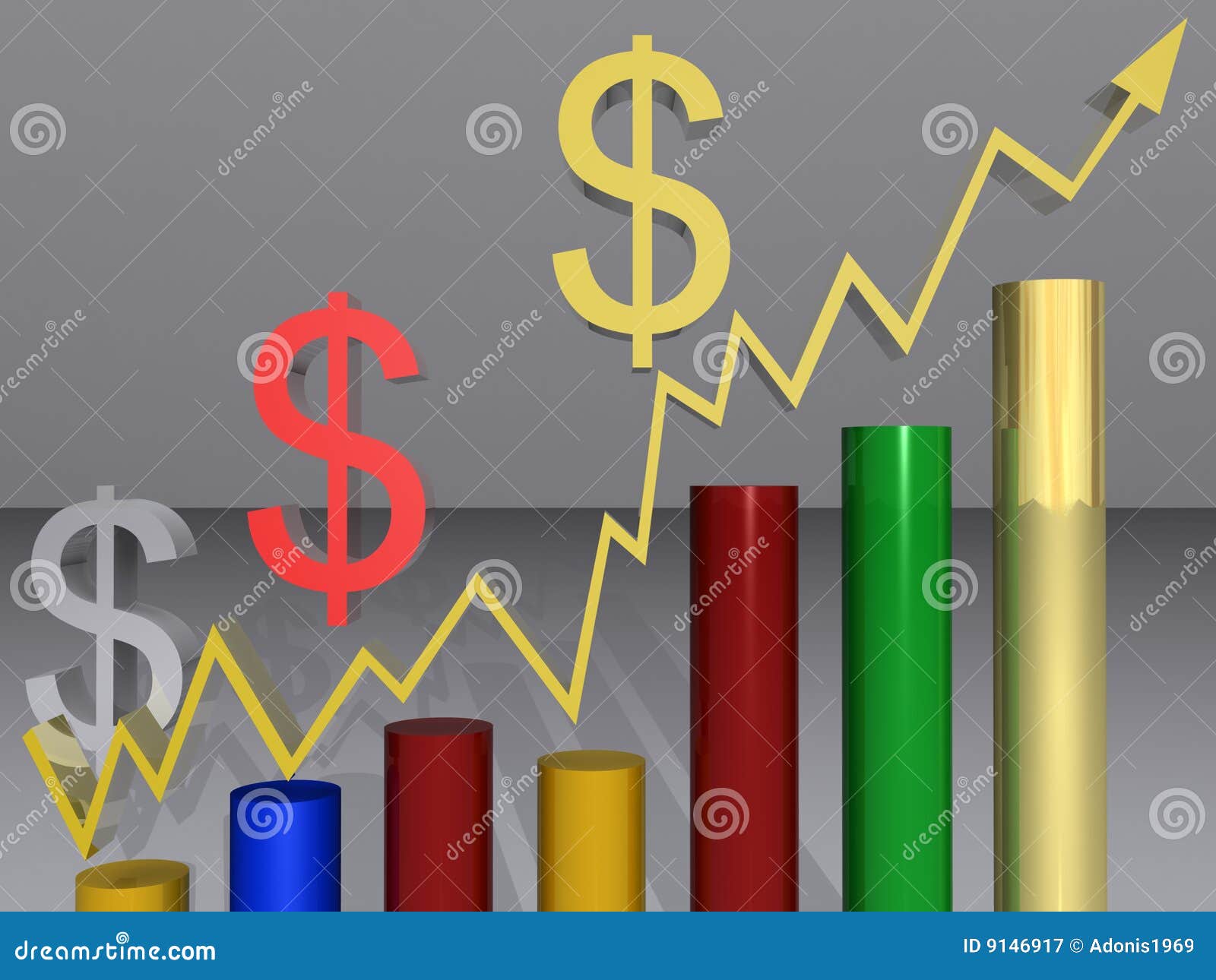 Upward Graph Dollar Signs Stock Illustrations – 9 Upward Graph Dollar ...