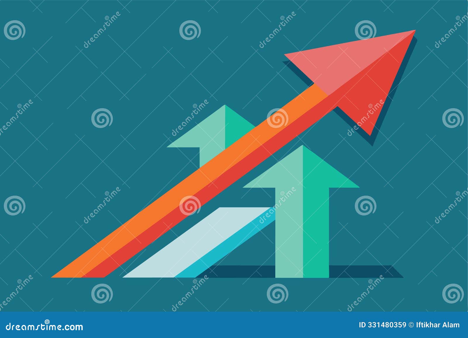 An Upward-pointing Arrow and Directional Symbols Illustrate Progress ...