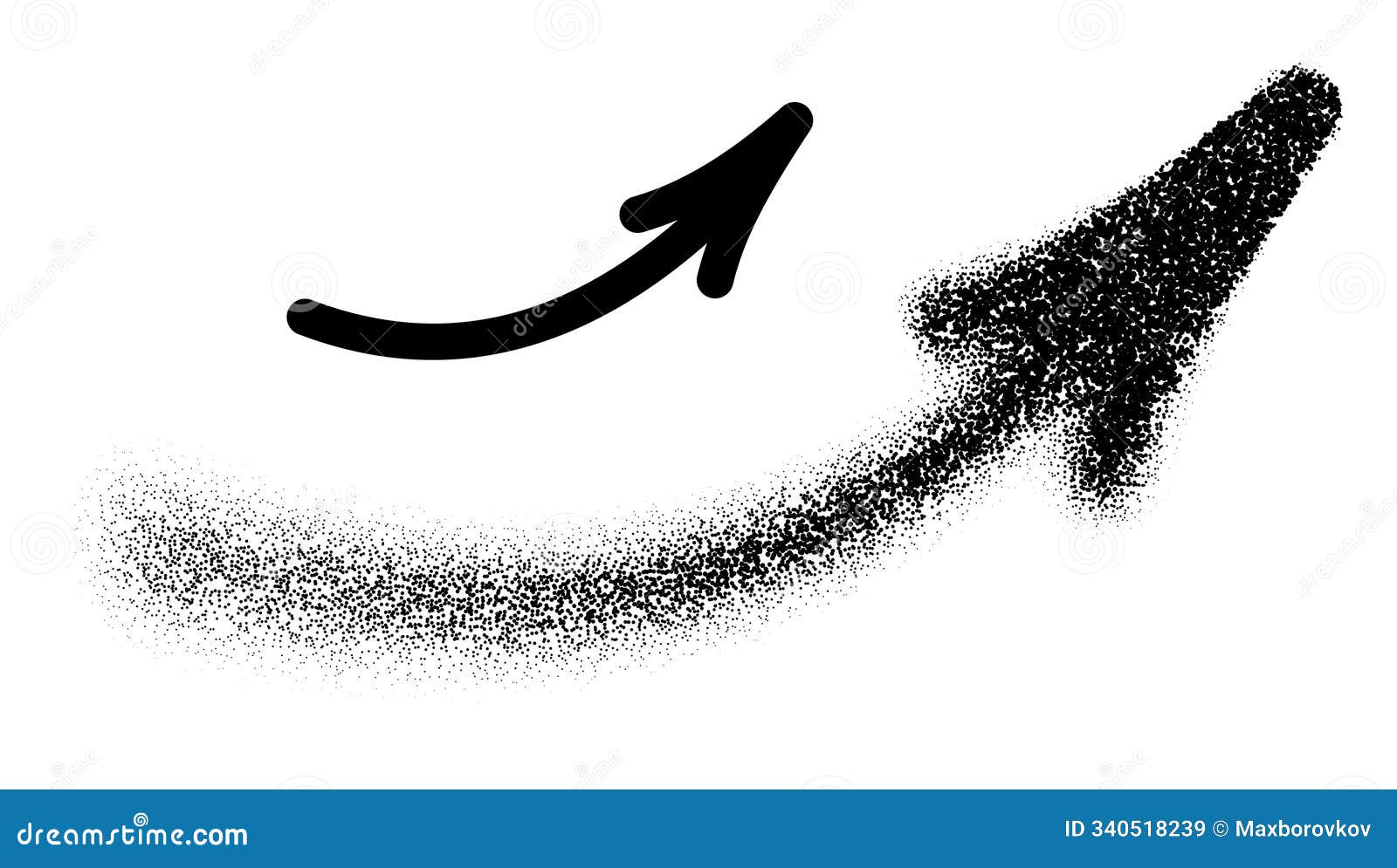 Dotted Upward Curved Arrow in Transition Stock Illustration ...