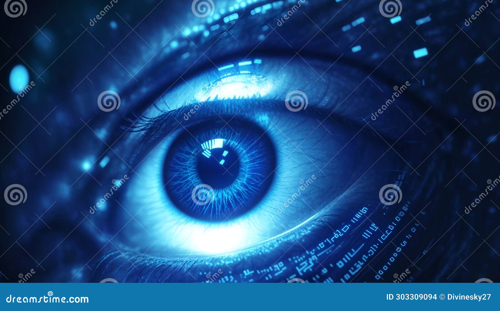 Circuitry Vision: Illuminating the Virtual Horizon. AI Generate Stock ...