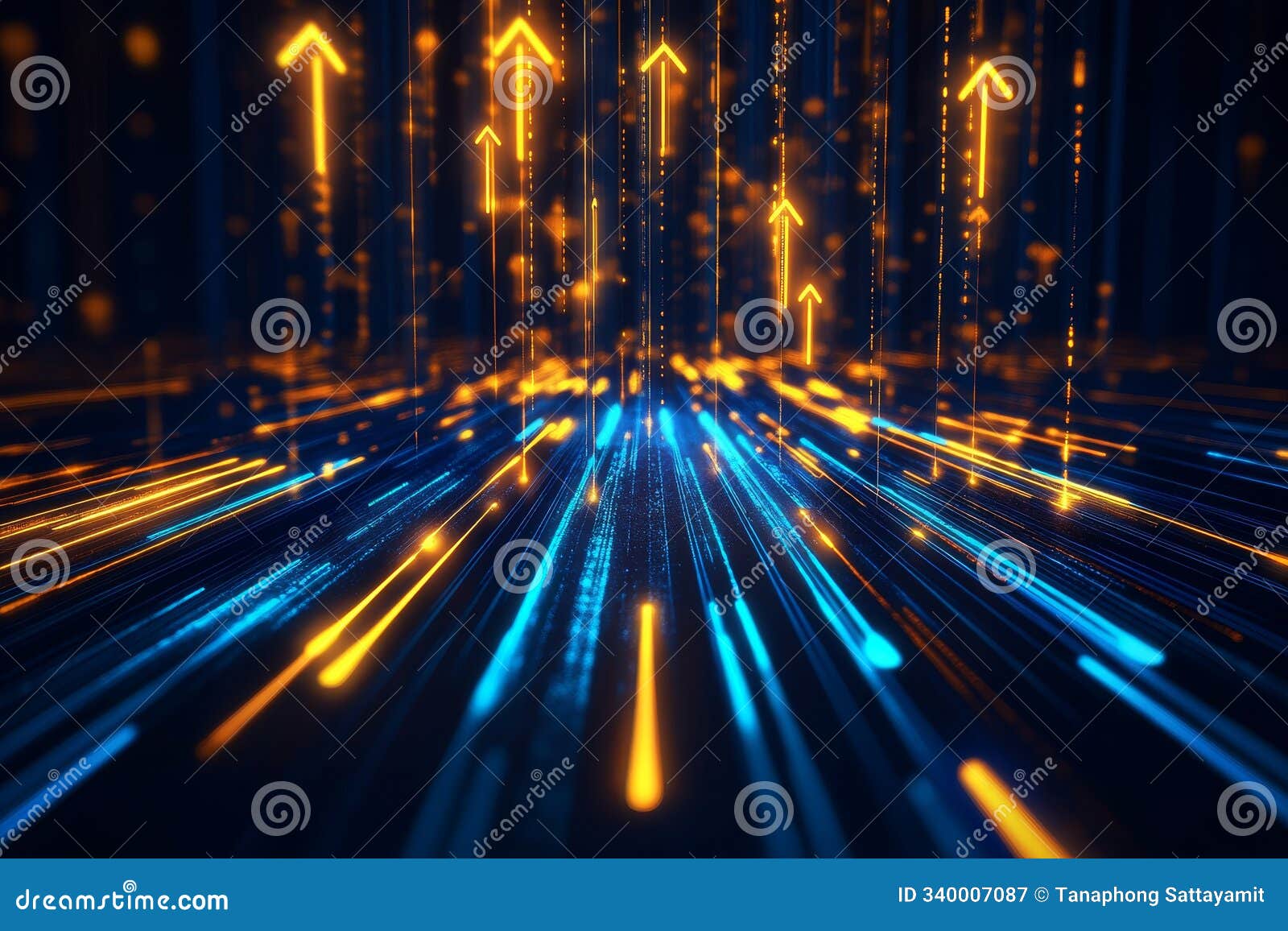 Upward Trajectory Digital Growth and Innovation Represents Data Flow ...