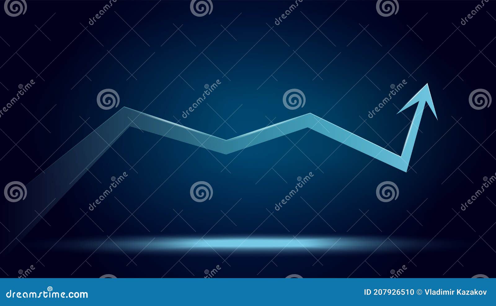 Upward Trend Arrow on Dark Blue Background. Stock Vector - Illustration ...