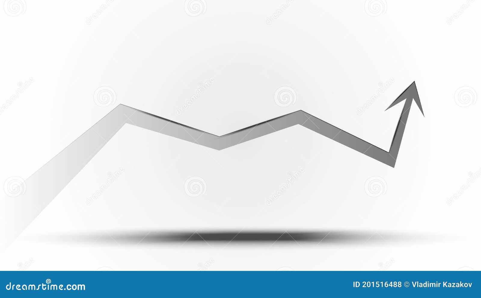 Upward Trend Arrow on Light Background. Stock Vector - Illustration of ...