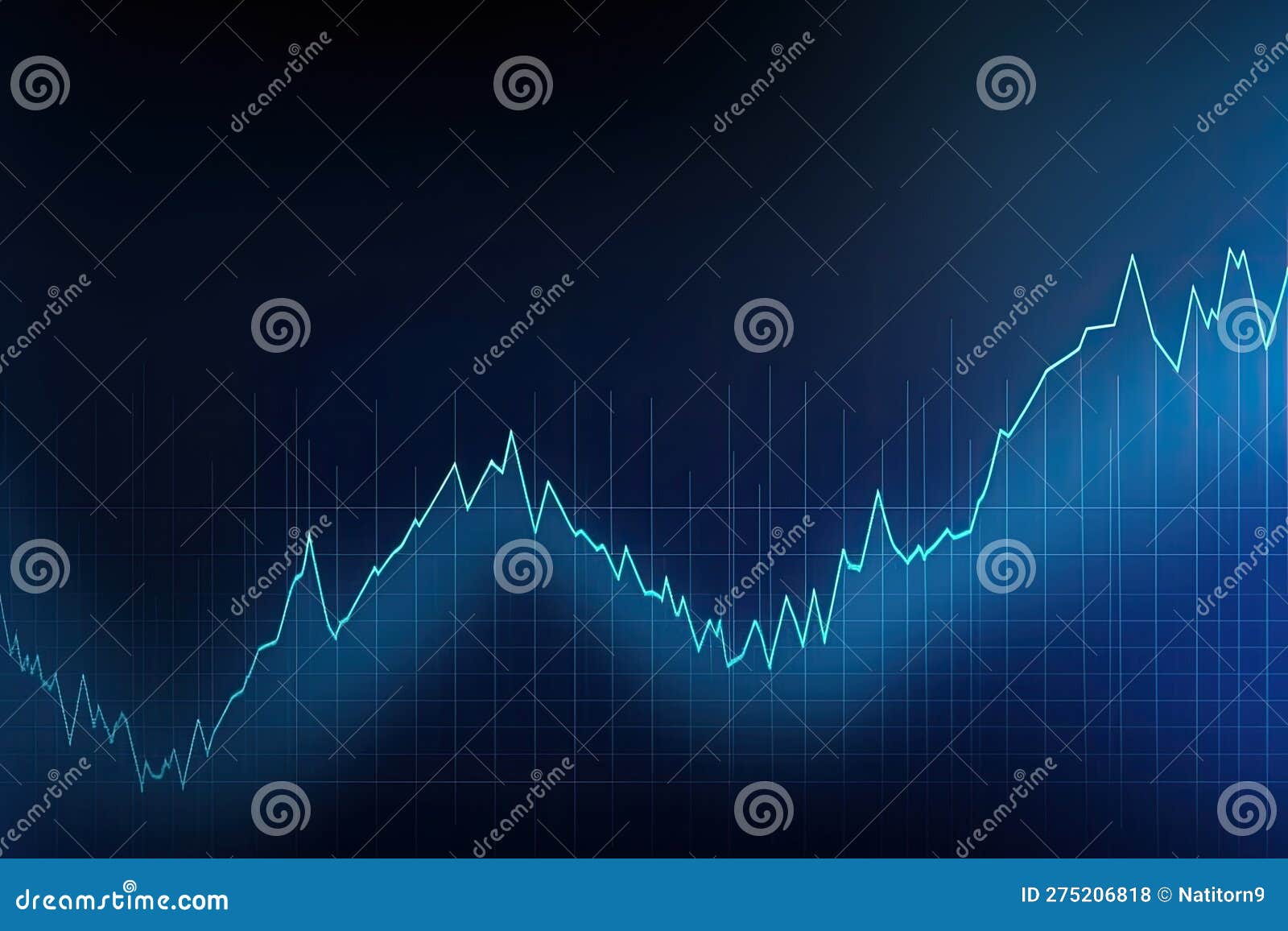 Upward Trending Blurred Graph on Blue Background (AI Generated Stock ...