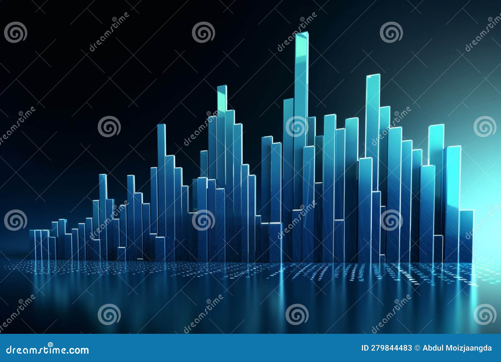 Upward Trending 3D Stock Graph on Blue Background Stock Image - Image ...