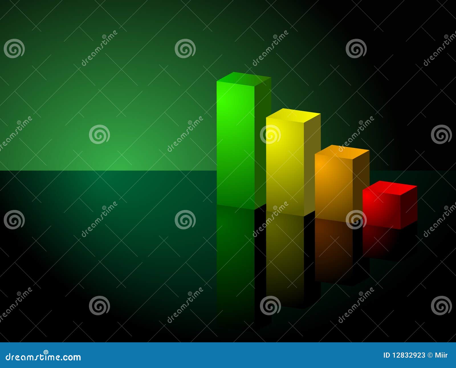 Upward Trending Green Business 3D Bar Graph Stock Vector - Illustration ...